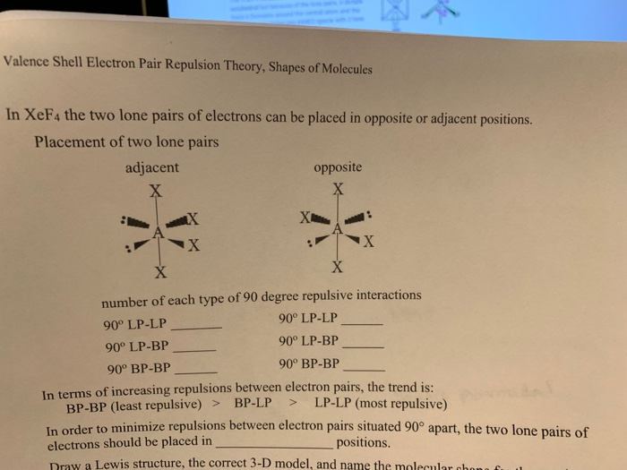 Solved ERValence Shell Electron Pair Repulsion Theory, | Chegg.com
