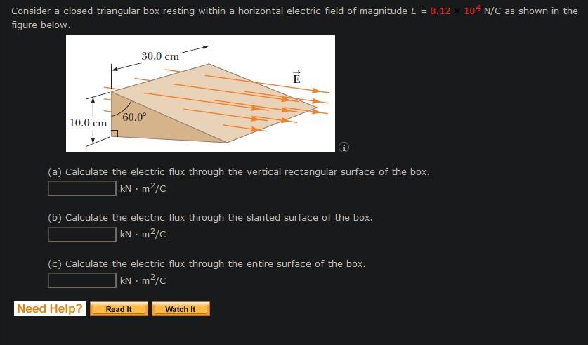 Solved Consider a closed triangular box resting within a | Chegg.com