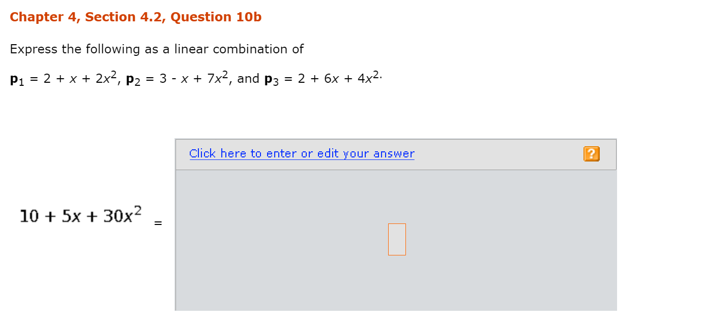 Solved Express the following as a linear combination of p1 = | Chegg.com