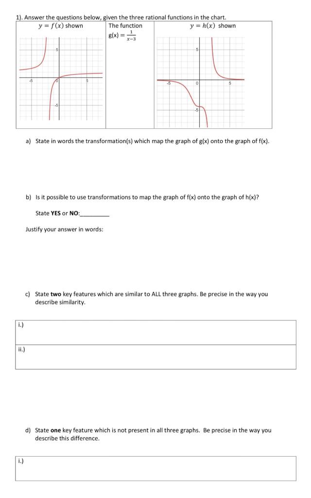 Solved 1). Answer the questions below, given the three | Chegg.com