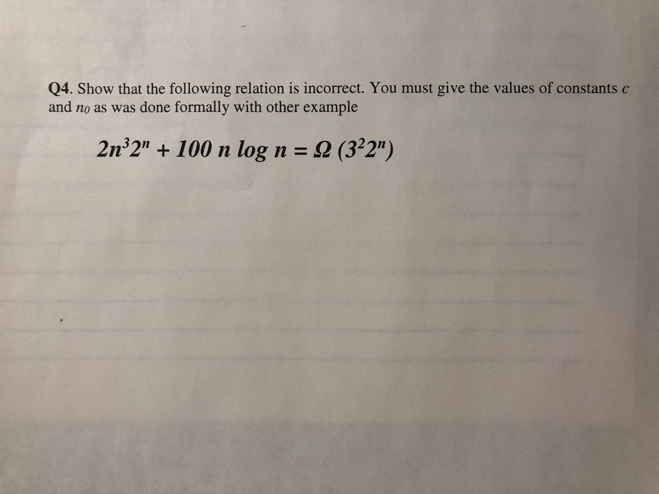 Solved Q4. Show that the following relation is incorrect. | Chegg.com