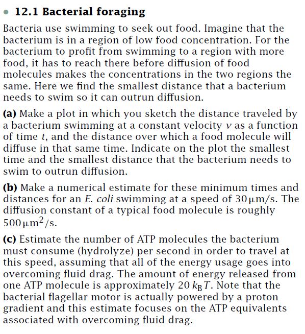 Solved • 12.1 Bacterial foraging Bacteria use swimming to | Chegg.com