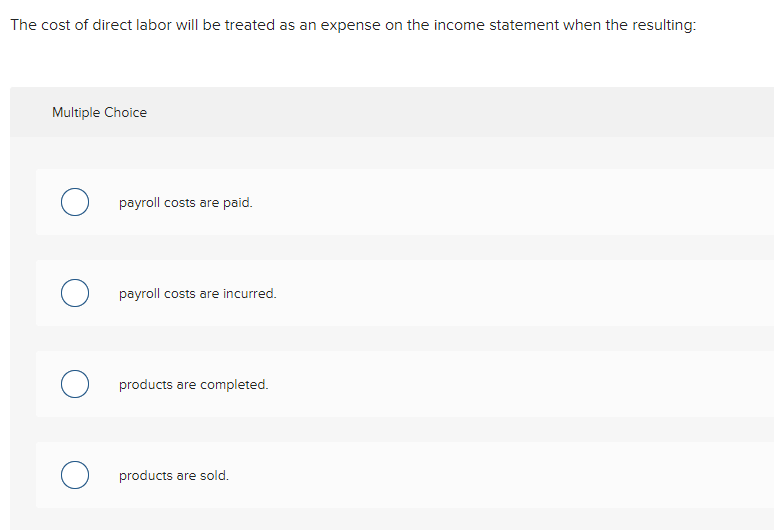 Solved The process of assigning indirect costs to products, | Chegg.com