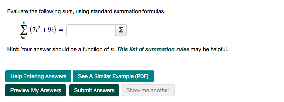 Solved Evaluate the following sum, using standard summation | Chegg.com