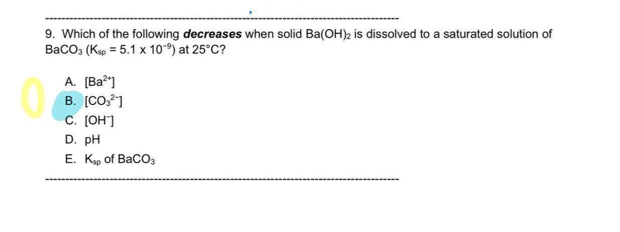 Solved 9. Which of the following decreases when solid | Chegg.com