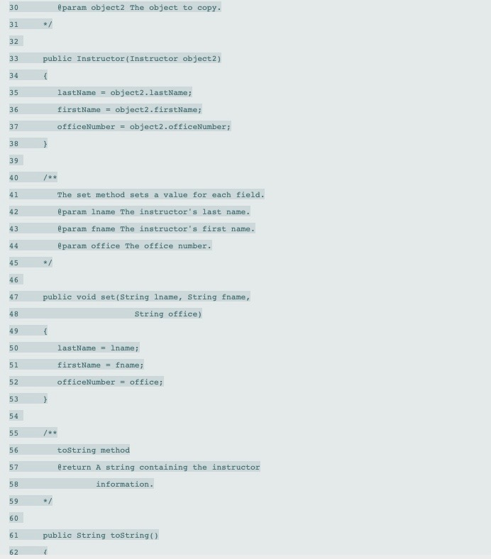 Solved JAVA- Chapter 8 presented an Instructor class that | Chegg.com