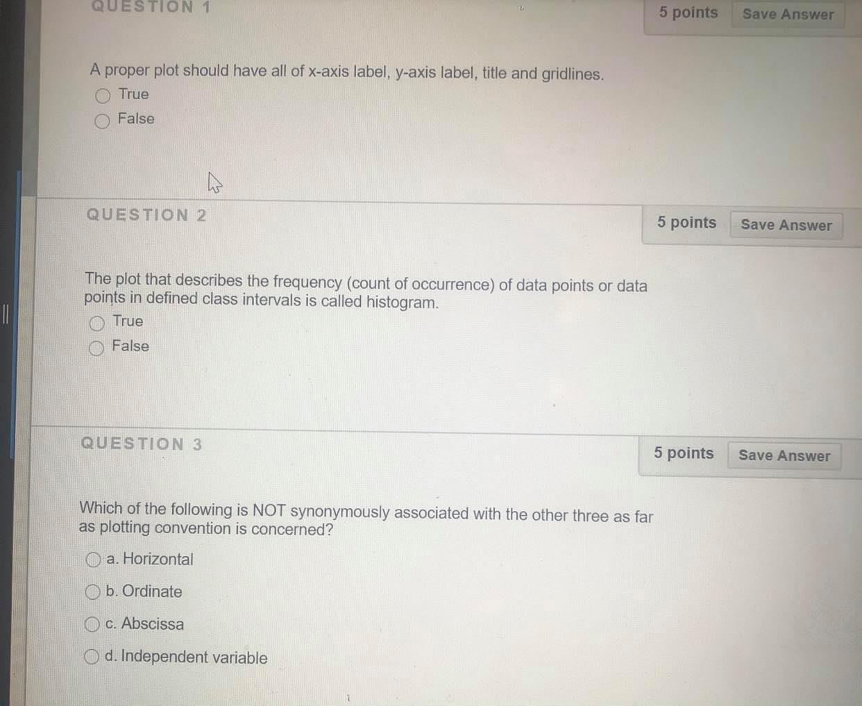 Solved QUESTION 1 5 points Save Answer A proper plot should | Chegg.com