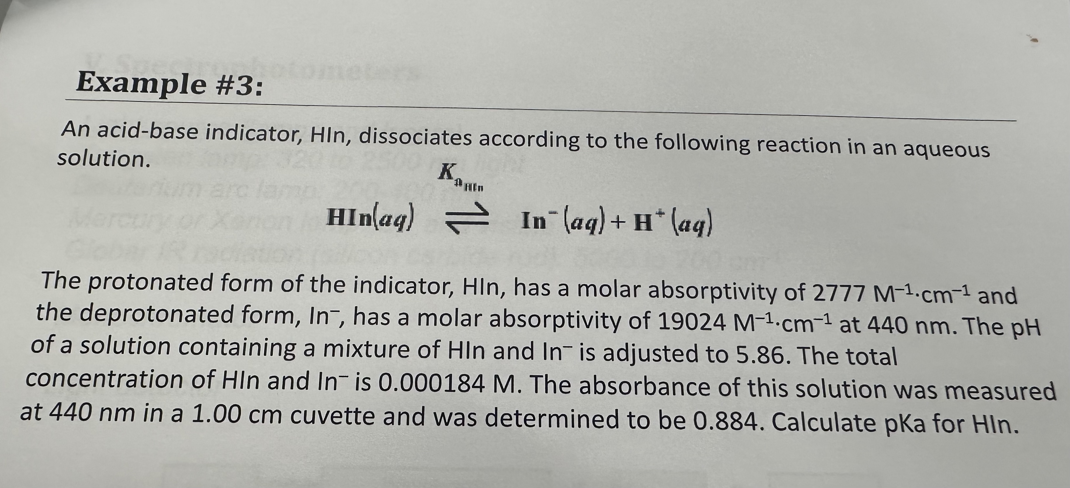 Solved An acid-base indicator, HIn, dissociates according to | Chegg.com