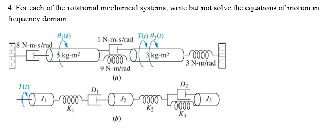 Solved 4. For each of the rotational mechanical systems, | Chegg.com