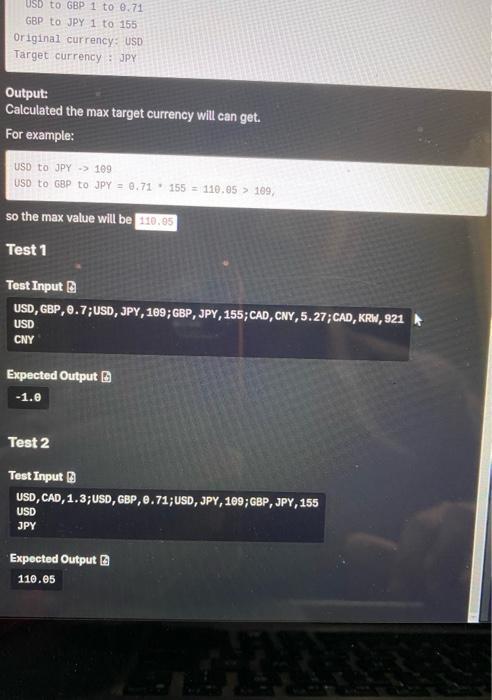 Solved Currency Exchange Programming challenge description: | Chegg.com