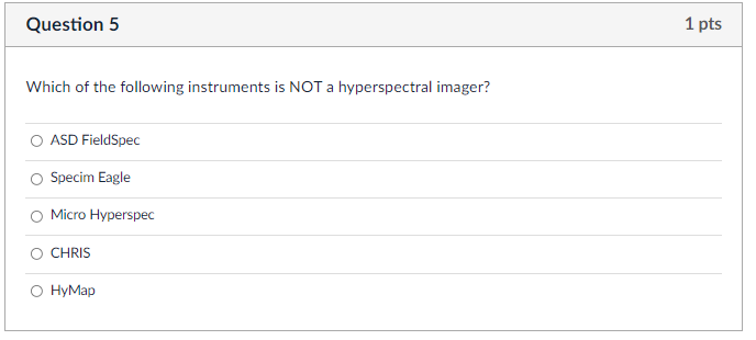 Solved Question 5 1 pts Which of the following instruments | Chegg.com