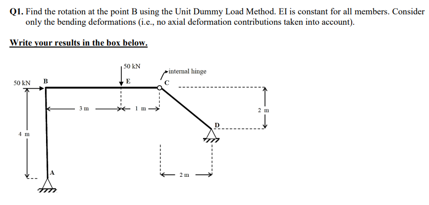 Solved Q1. ﻿Find the rotation at the point B using the Unit | Chegg.com