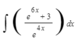 Solved ∫﻿﻿(e6x+3e4x)dx | Chegg.com