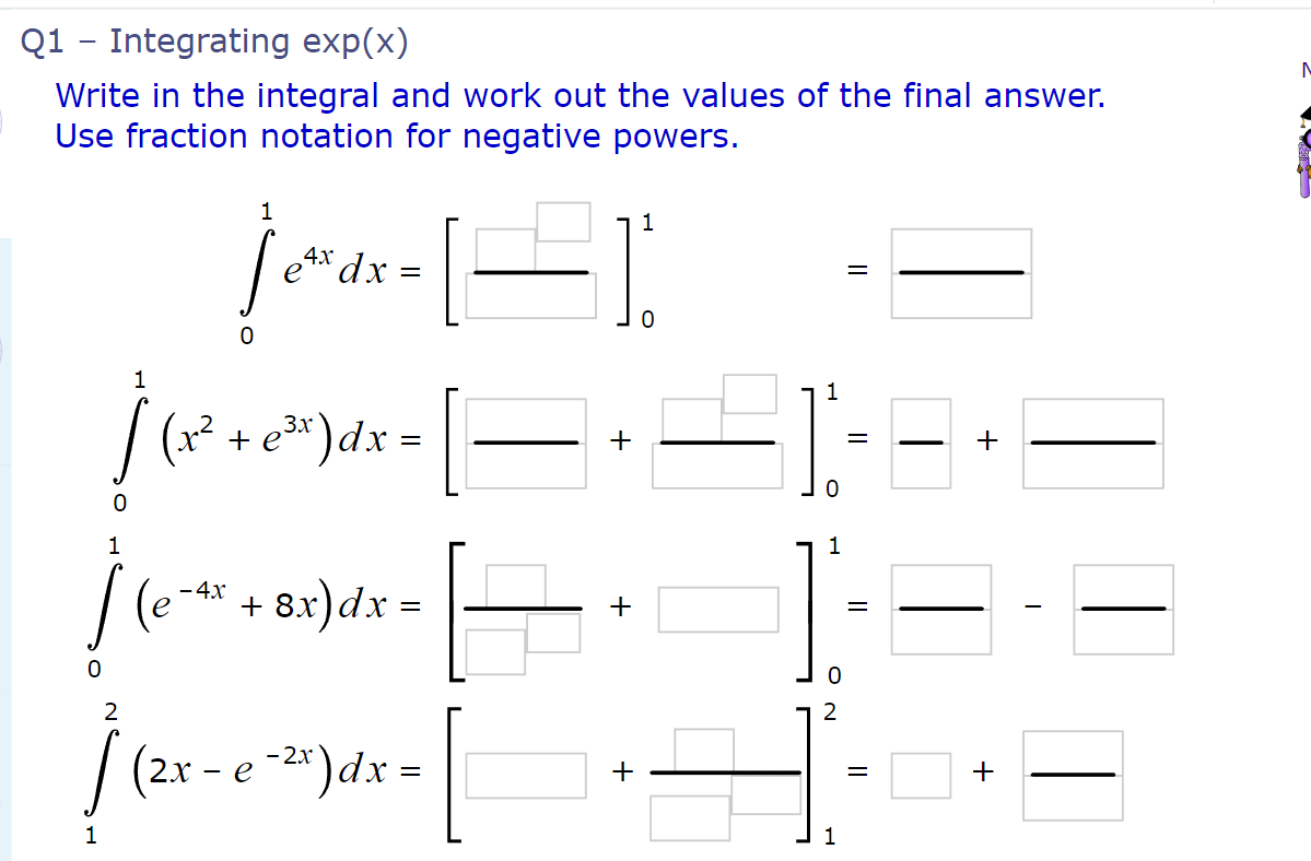 Solved Q1 - Integrating exp(x) Write in the integral and | Chegg.com