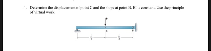 Solved 4. Determine the displacement of point Cand the slope | Chegg.com