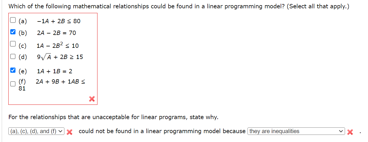 Solved Which of the following mathematical relationships | Chegg.com