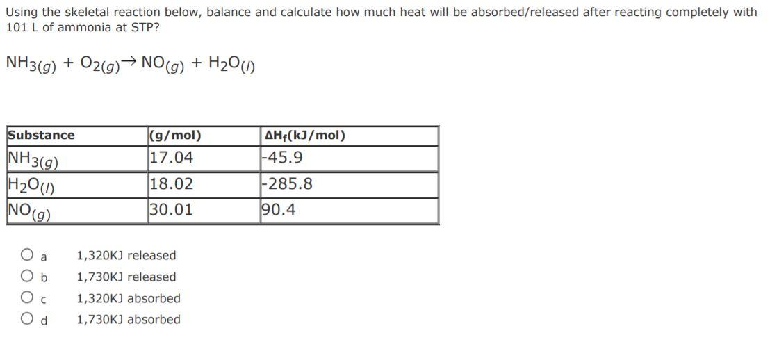 Solved Using the skeletal reaction below, balance and | Chegg.com