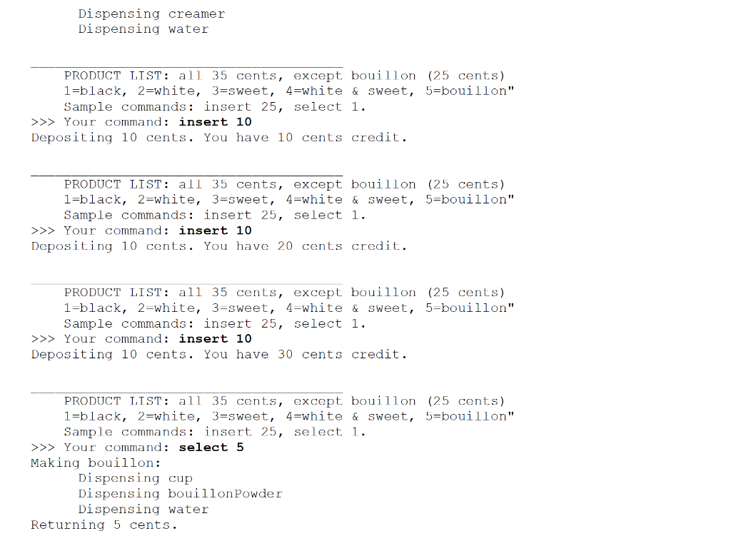 Project 4: Coffee Machine CS 1410 Background In this | Chegg.com