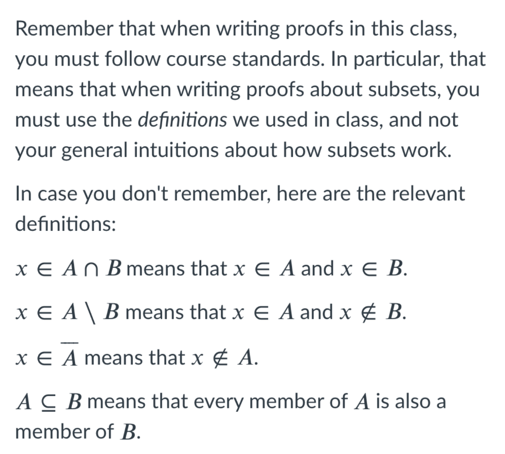 Solved Remember that when writing proofs in this class, you | Chegg.com