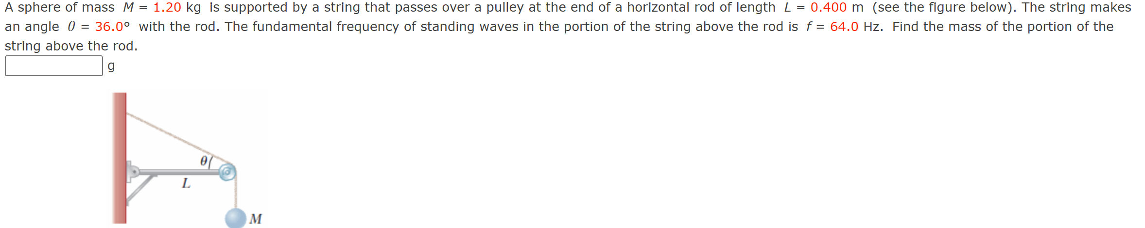 Solved A sphere of mass M=1.20kg ﻿is supported by a string | Chegg.com