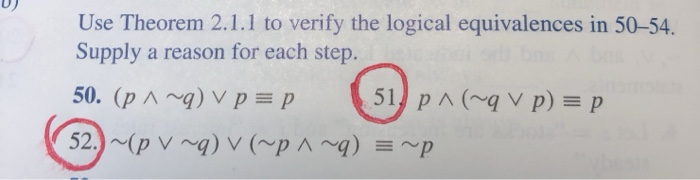 Solved ויש Use Theorem 2.1.1 to verify the logical | Chegg.com