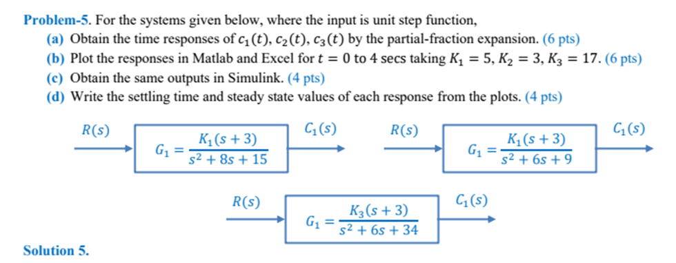 Solved Problem-5. For the systems given below, where the | Chegg.com