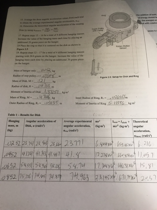 Solved Lab 9 - ROTATIONAL DYNAMICS Purpose: The purpose of | Chegg.com