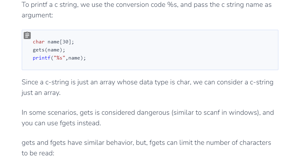 Solved To Printf A C String We Use The Conversion Code S 