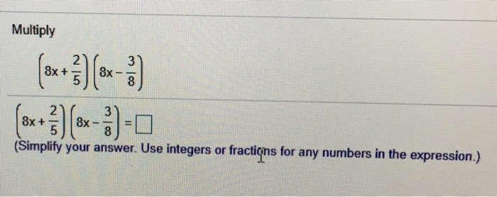 Solved Multiply 21 8x8x 5 8 23) 8 (Simplify your answer. Use | Chegg.com