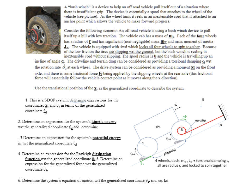 A "bush winch” is a device to help an off road | Chegg.com