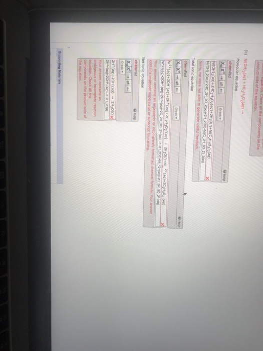 Write the balanced molecular, total ionic, and net | Chegg.com Write the balanced molecular, total ionic, and net | Chegg.com