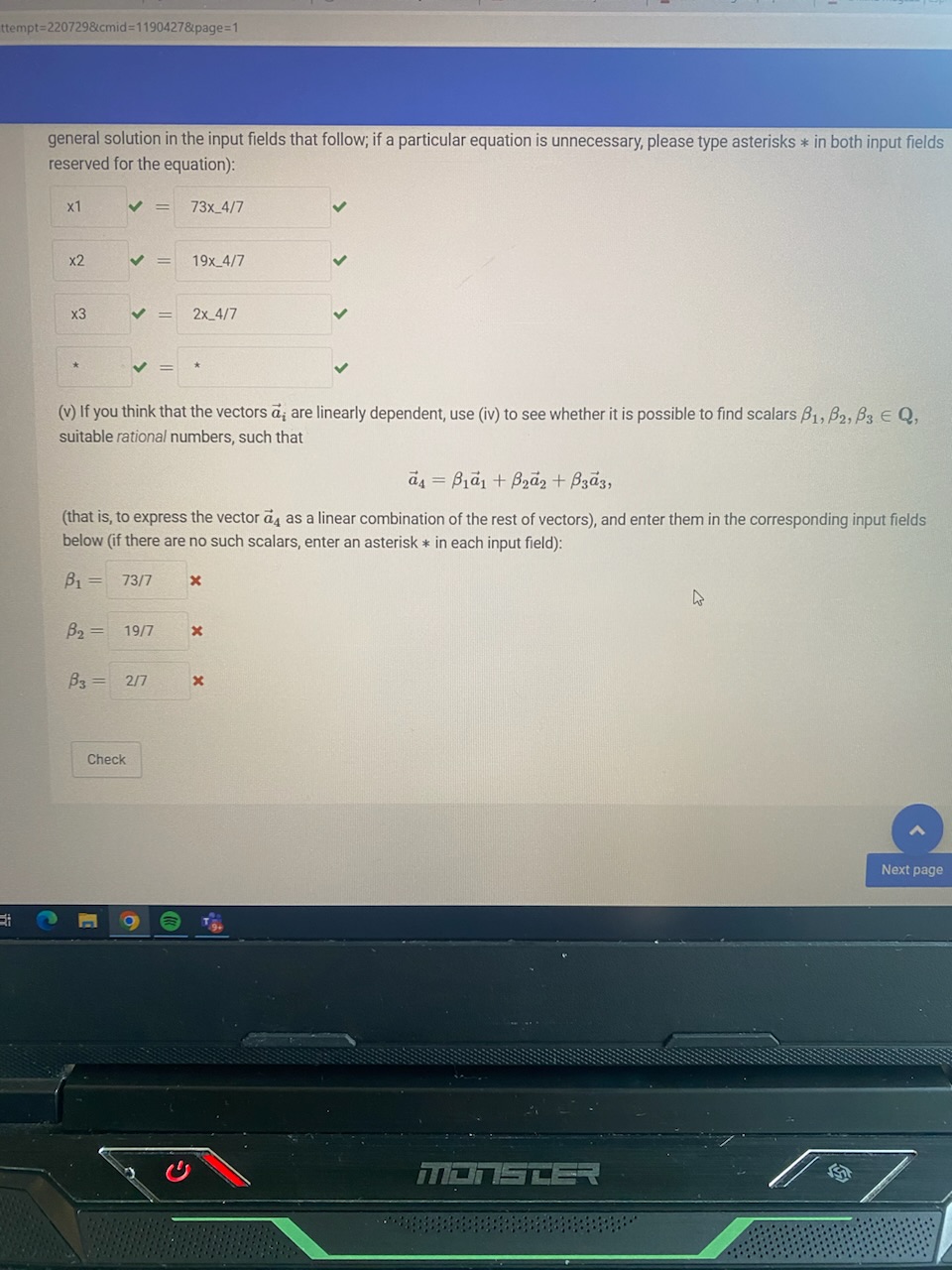 Solved (ii) (a) Take the augmented matrix from (i) to row | Chegg.com