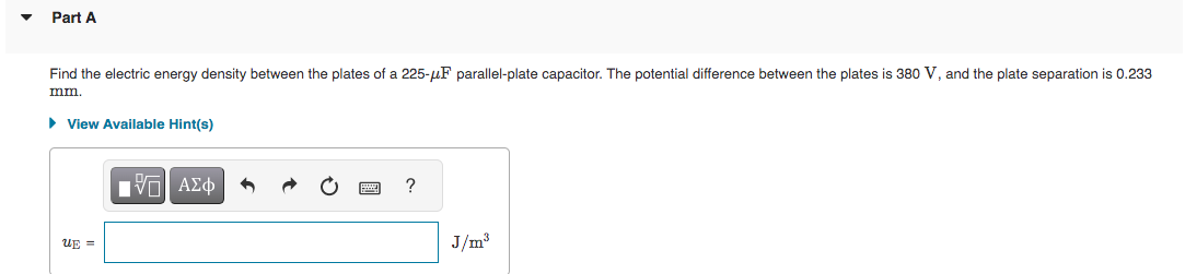 Solved Find the electric energy density between the plates | Chegg.com