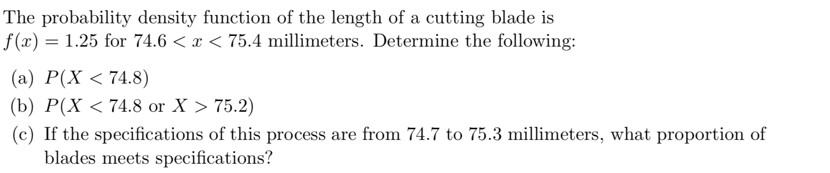 Solved The probability density function of the length of a | Chegg.com