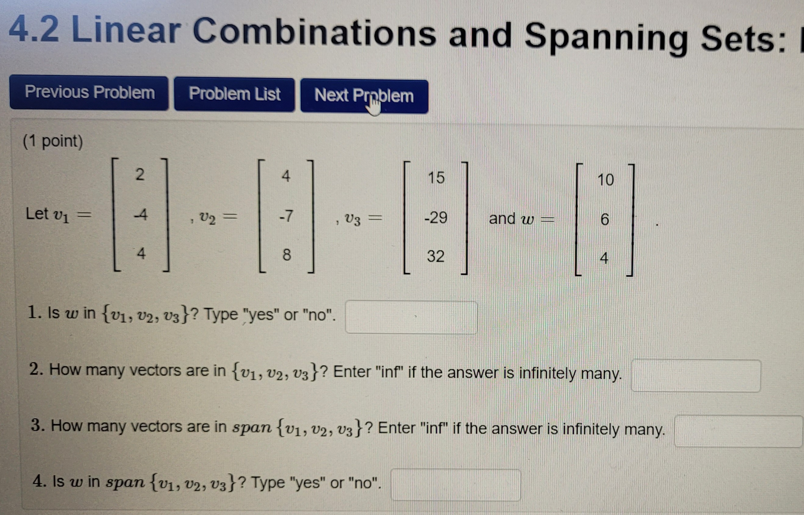 4 2 Linear Combinations And Spanning Sets 1 Point