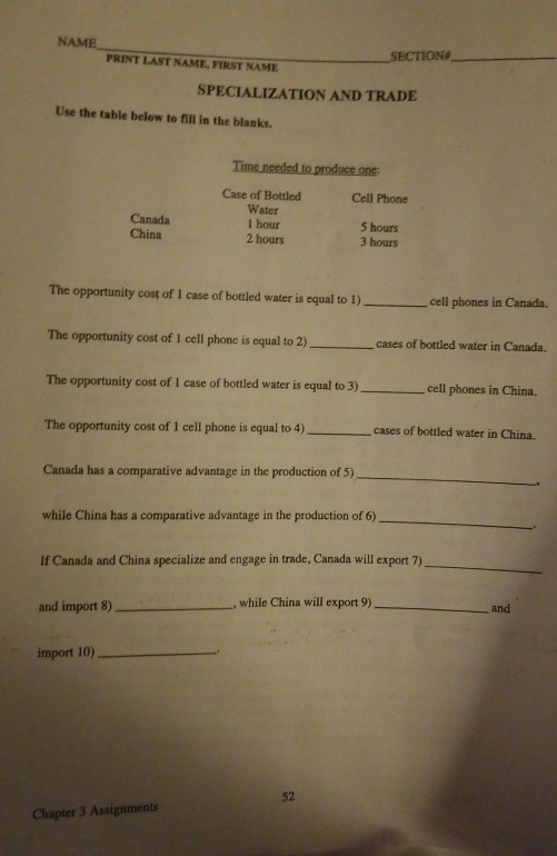 Solved NAME SECTION, PRINT LAST NAME FIRST NAME | Chegg.com