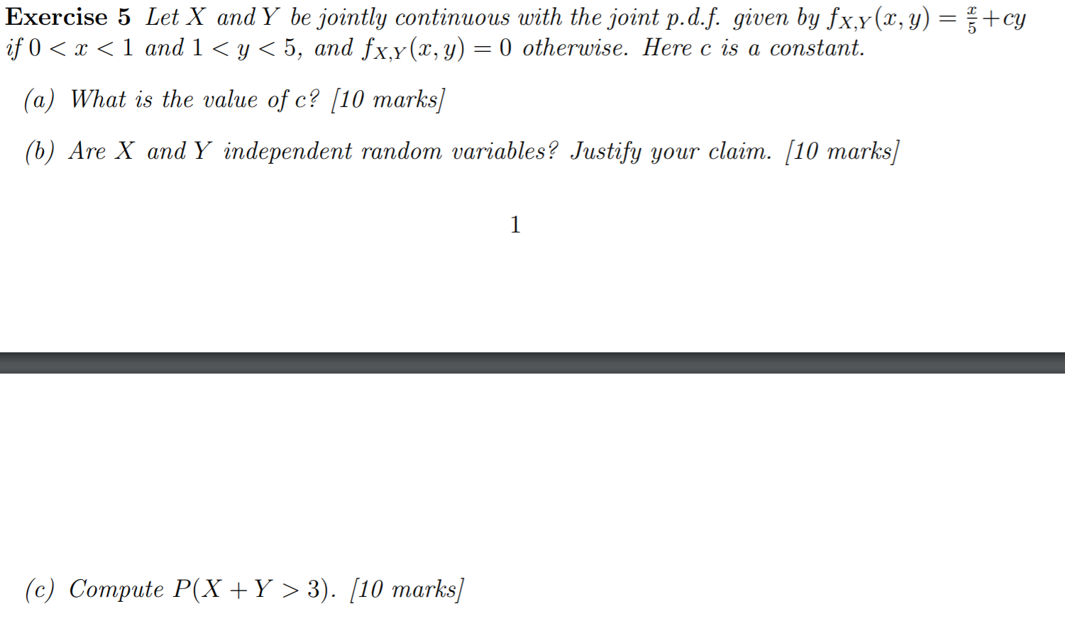 Solved Exercise 5 Let X and Y be jointly continuous with the | Chegg.com