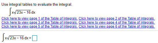 Solved Use integral tables to evaluate the integral. [xV23x | Chegg.com