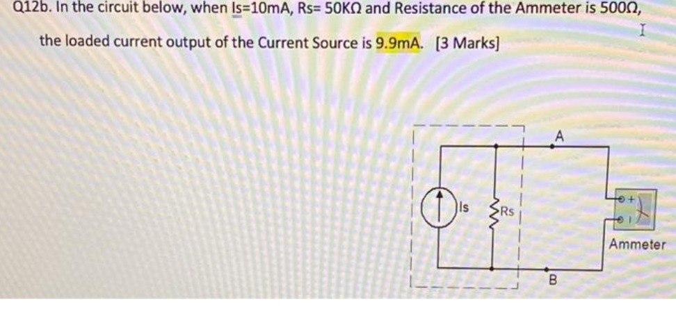 Solved Q12b. In the circuit below, when Is=10mA, Rs= 50KN | Chegg.com