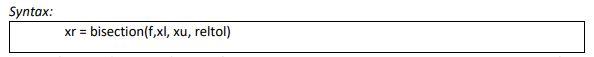 Solved 2 Write A Function Bisectionpy That Peforms The 8686