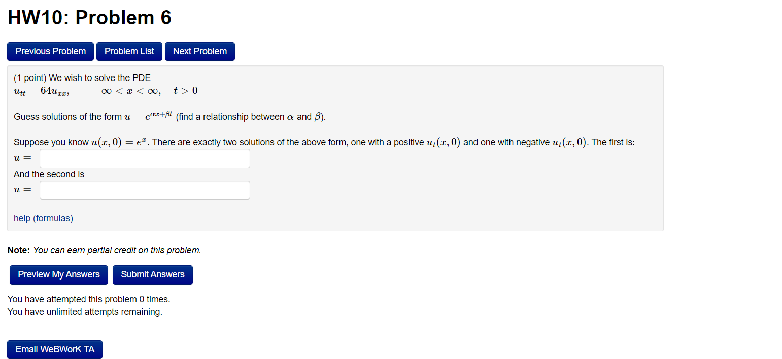 Solved HW10: Problem 6 Previous Problem Problem List Next | Chegg.com