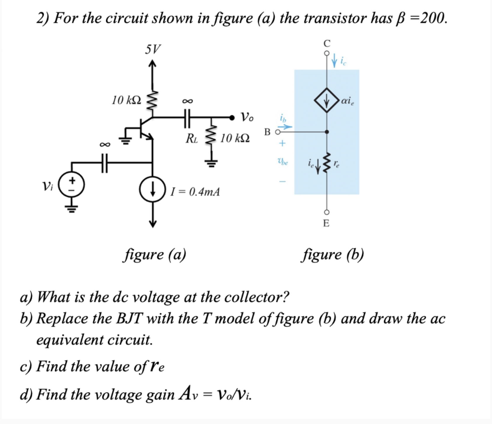 Solved For the circuit shown in figure (a) ﻿the transistor | Chegg.com