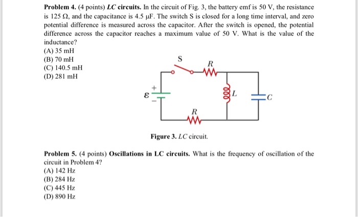 Solved Problem 4. (4 points) LC circuits. In the circuit of | Chegg.com