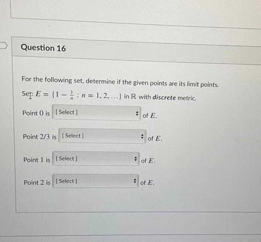 Solved For the following set, determine if the given points | Chegg.com
