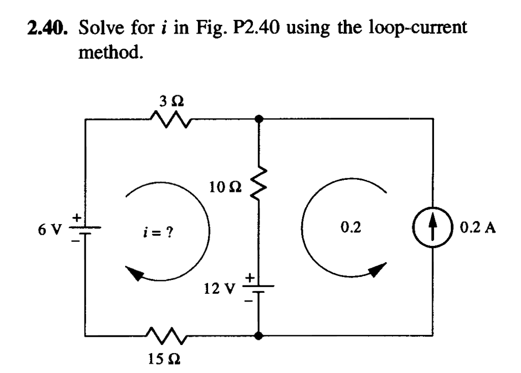 Solved 2.40. Solve for i in Fig. P2.40 using the | Chegg.com