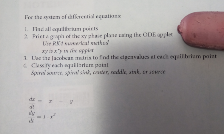 Solved For the system of differential equations: 1. Find all | Chegg.com