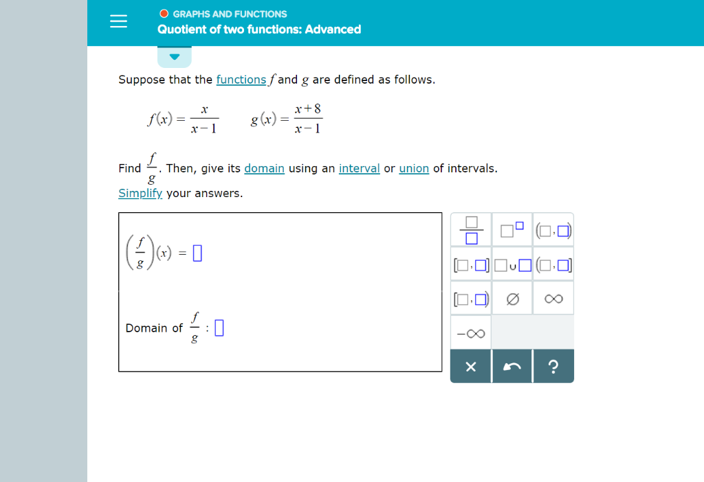 Solved O Graphs And Functions Quotient Of Two Functions 9299