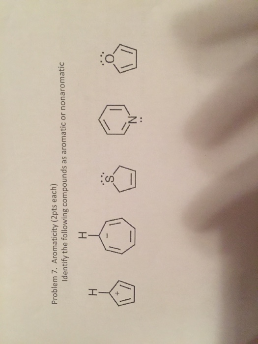 Solved Problem 7. Aromaticity (2pts each) Identify the | Chegg.com