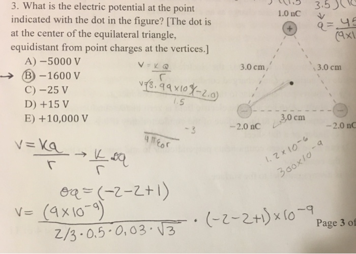 Solved 3. What is the electric potential at the point | Chegg.com