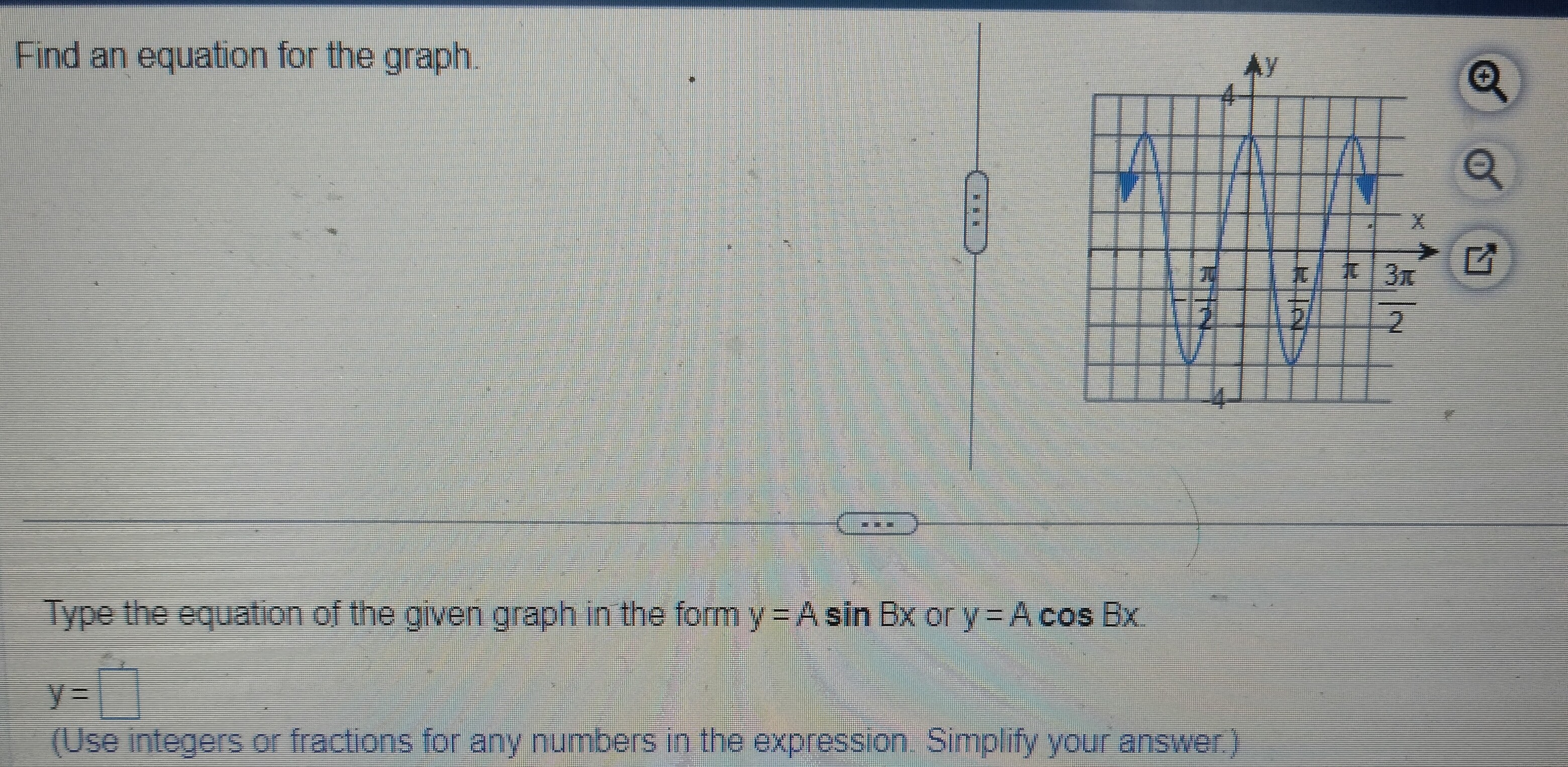 Solved Find an equation for the graph. Type the equation of | Chegg.com